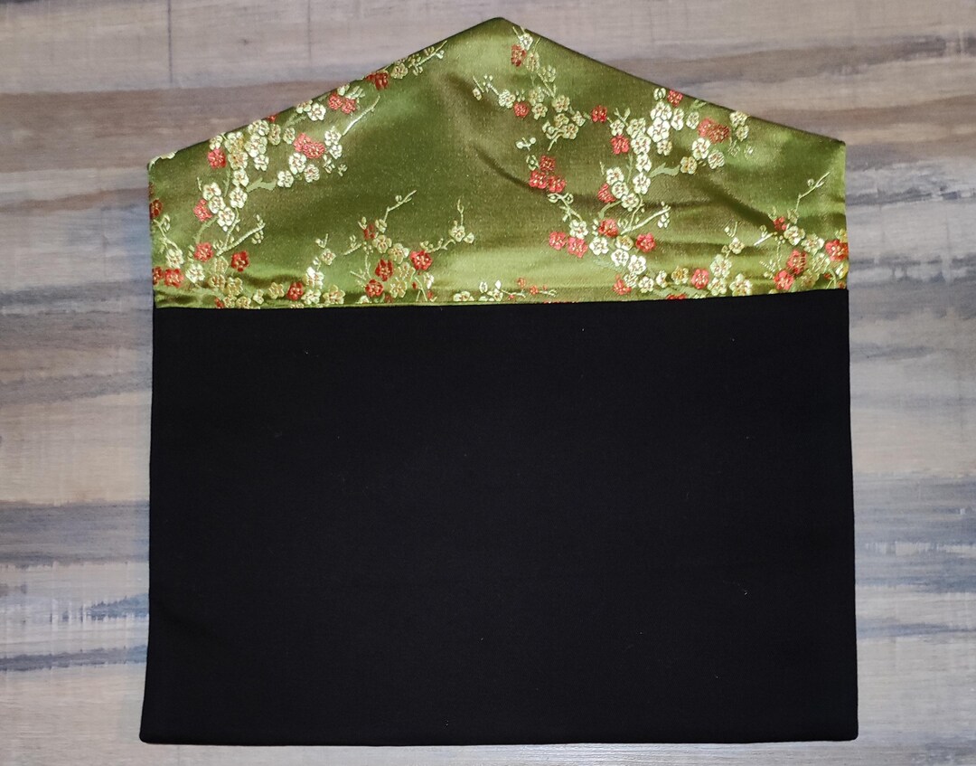 Rakusu Case Dharma Book Bag in Canvas With Olive Green Sakura Blossoms ...