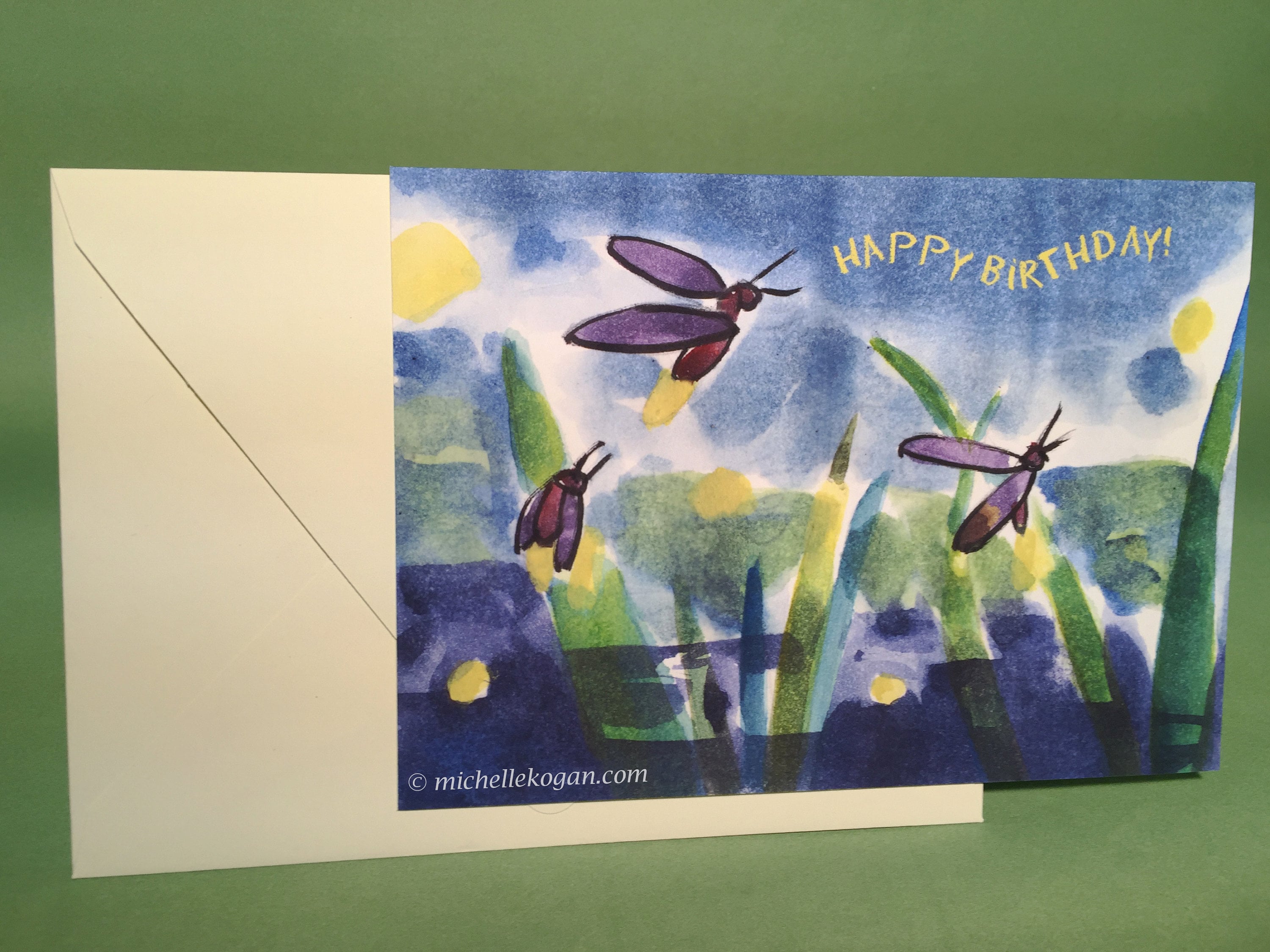 Firefly Happy Birthday Card, by Michelle Kogan, Greeting Card, Children ...
