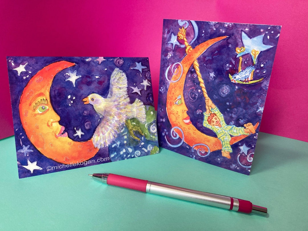 Earth Moon Dove Greeting Card, and Boy Moon Dove Greeting Card, by ...
