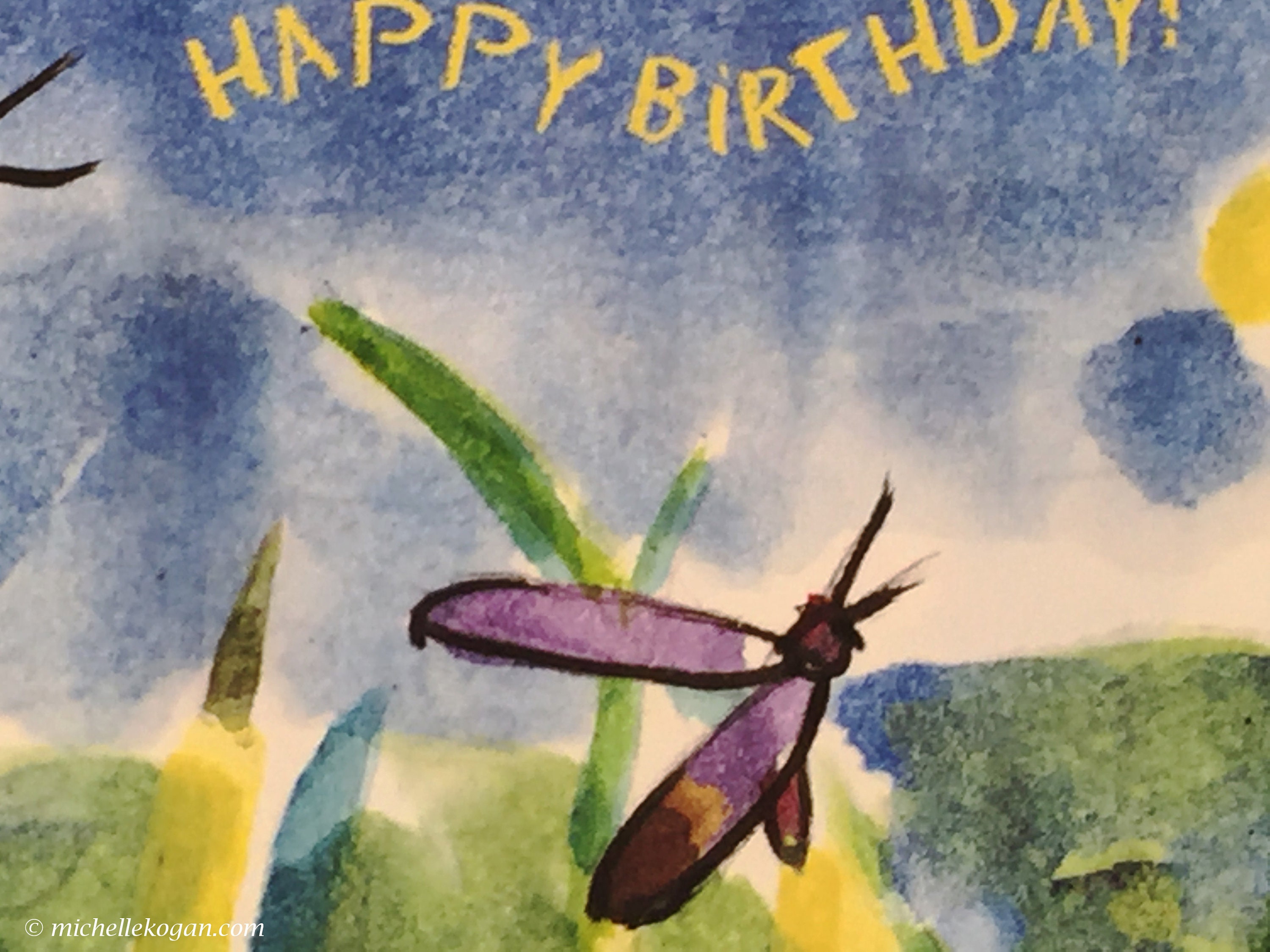 Firefly Happy Birthday Card, by Michelle Kogan, Greeting Card, Children ...