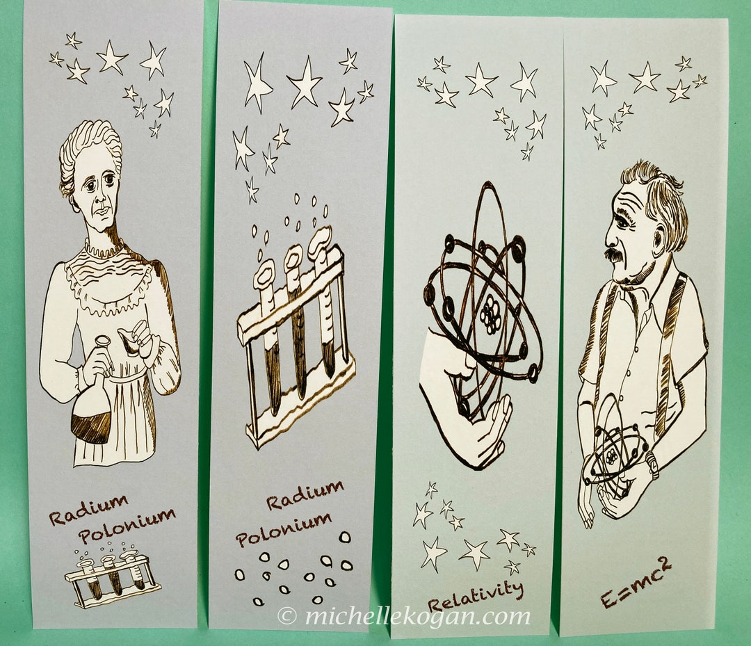Madame Curie and Einstein Bookmarks, by Michelle Kogan, Children ...