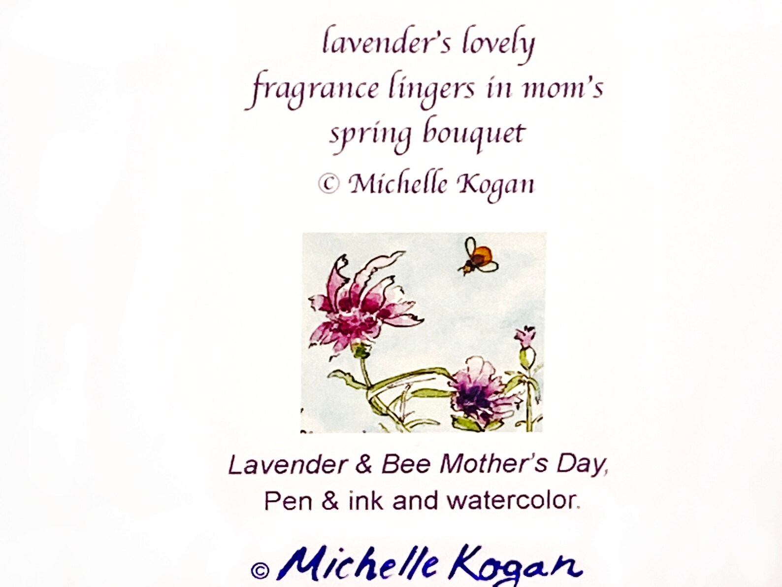 Lavender Happy Mother's Day Greeting Card, by Michelle Kogan, Spring ...