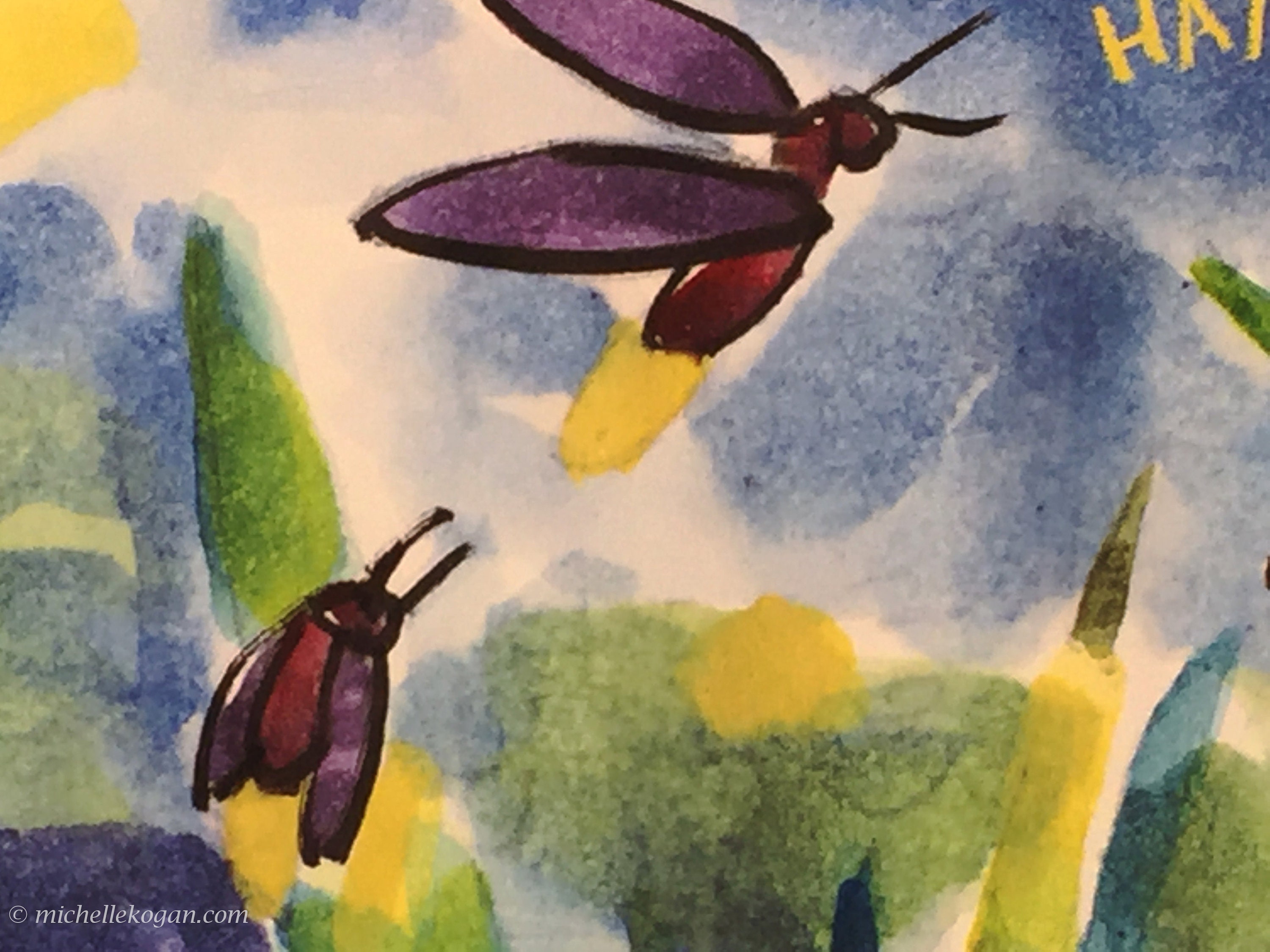 Firefly Happy Birthday Card, by Michelle Kogan, Greeting Card, Children ...