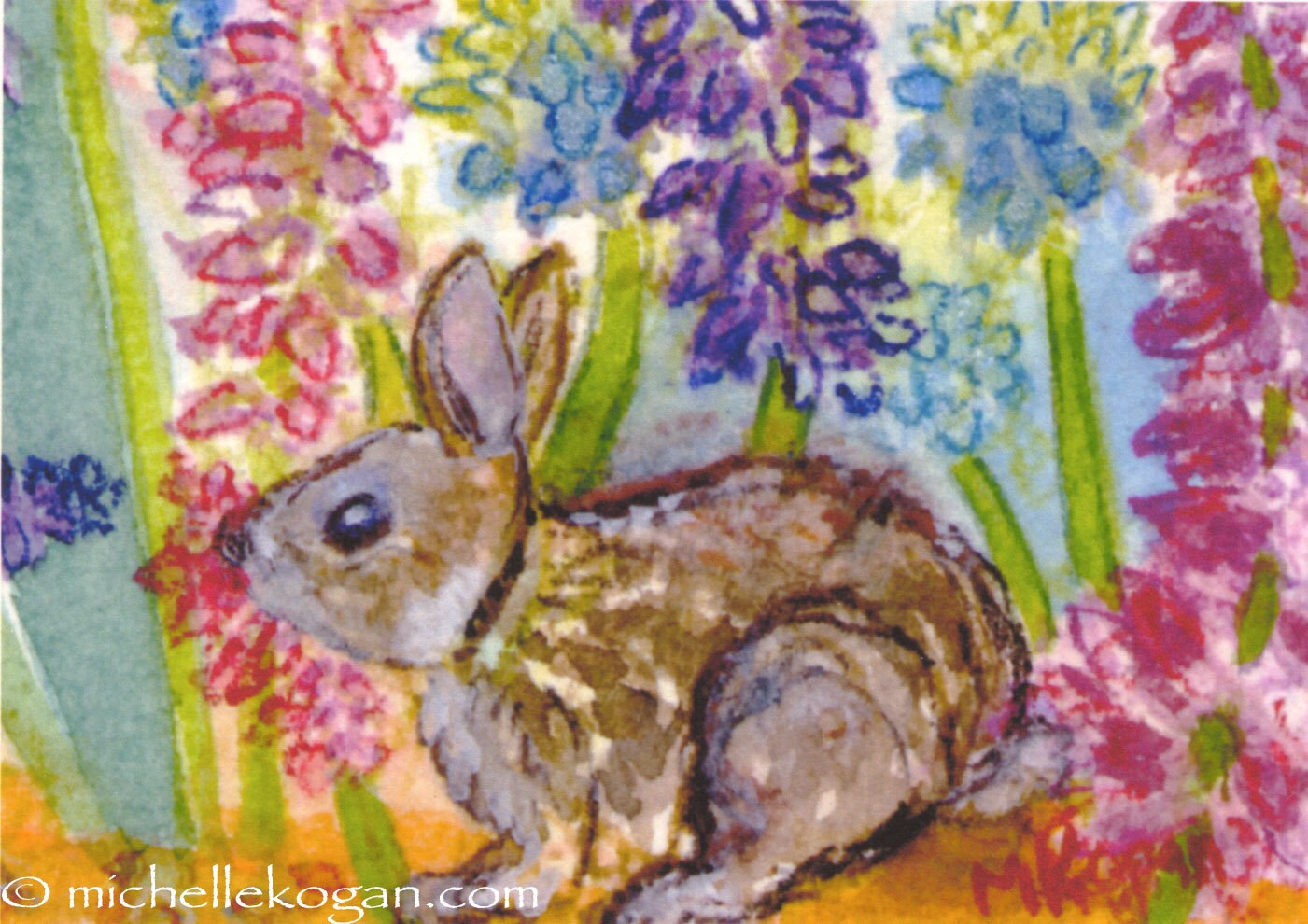 Rabbits From Lurie Gardens, Mini Archival Print, by Michelle Kogan, Art ...