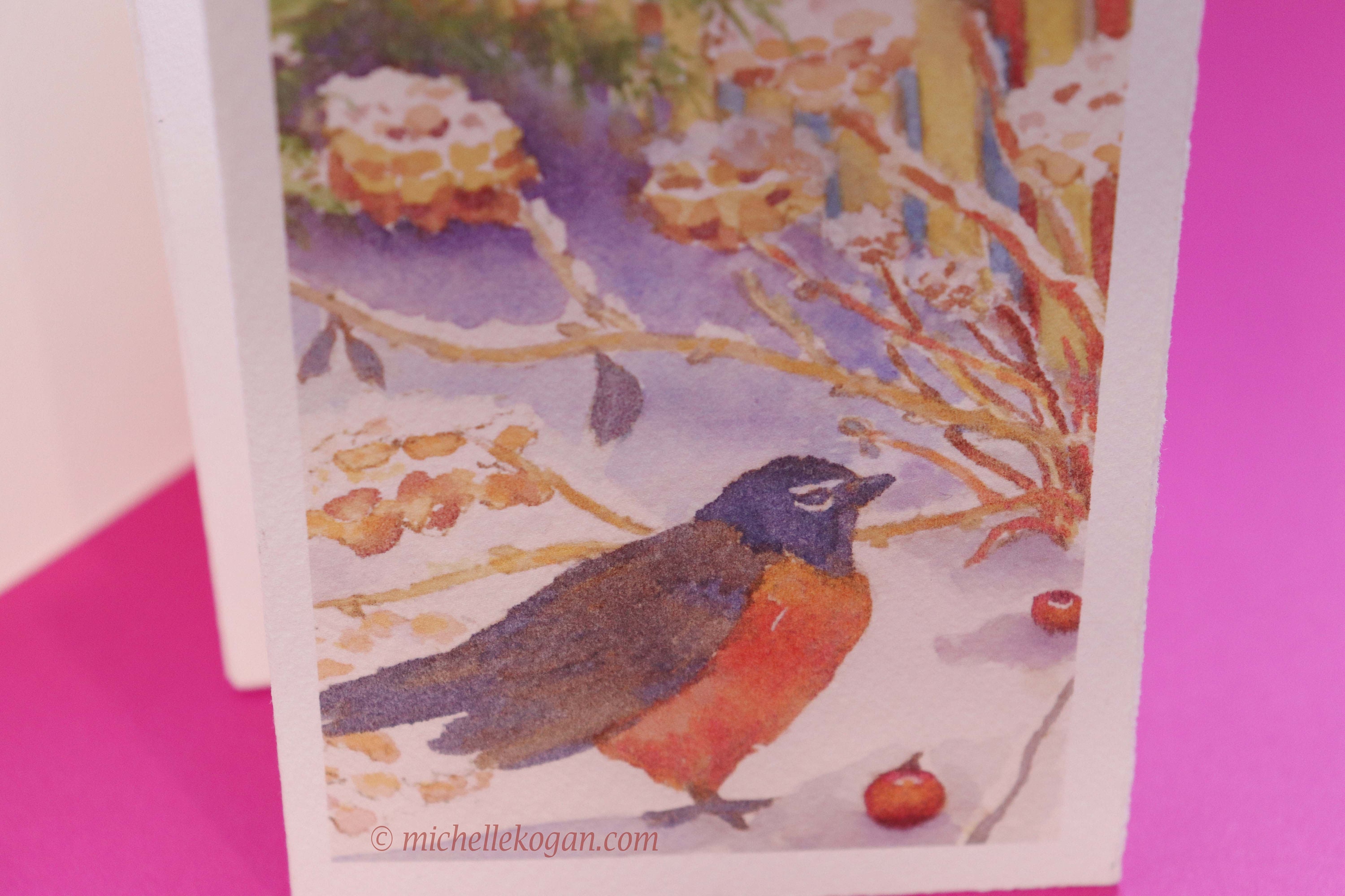 Robin Hydrangea Pocket Watercolor Sketchbook, by Michelle Kogan, Joyful ...
