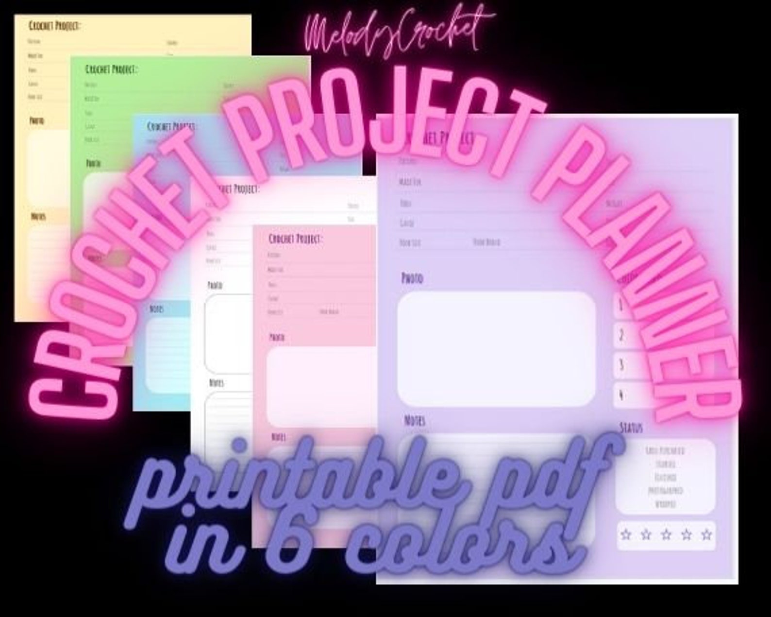 Crochet Project Planner - Downloadable PDF (not a Physical Product ...