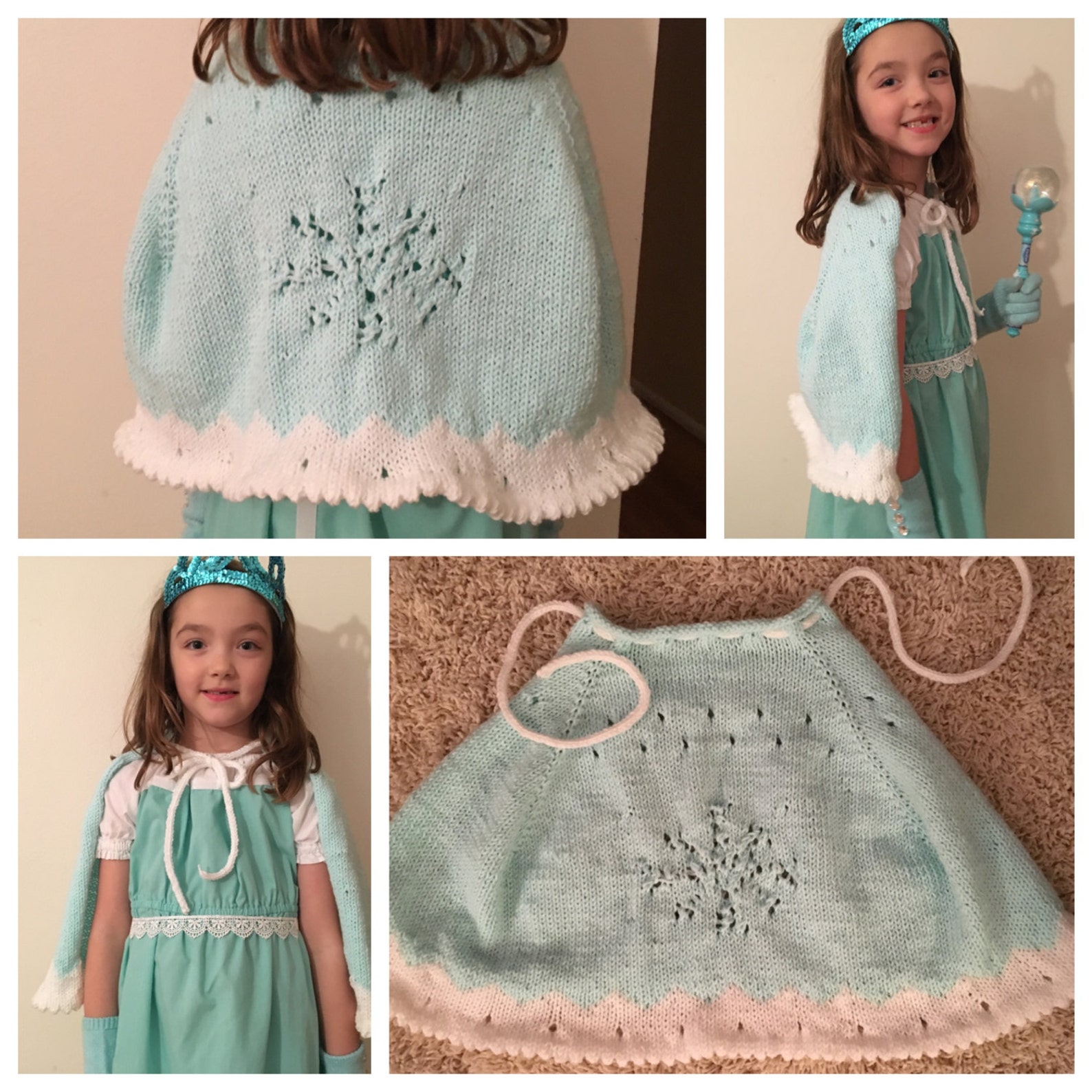 Frozen Elsa Snowflake Cape Knitting Pattern PDF - Etsy