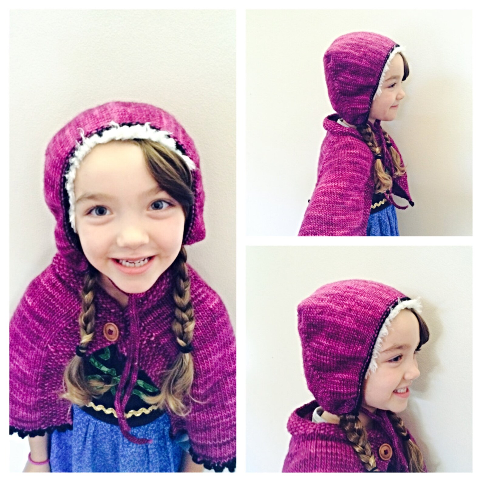 Knitting PATTERN SET Frozen Anna Cape & Hat - Etsy
