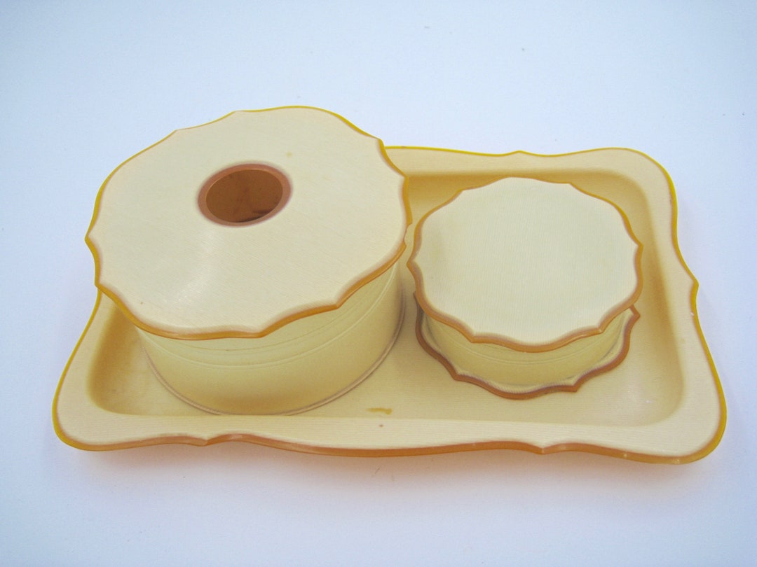 Celluloid Dresser Set With Matching Tray, Five Pieces, Vintage - Etsy