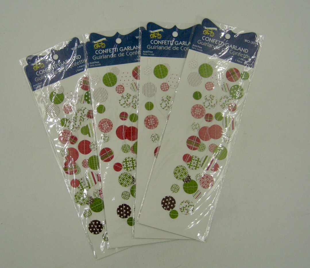 Christmas Confetti Garland, Set of 6, Brand New in Cellophane - Etsy