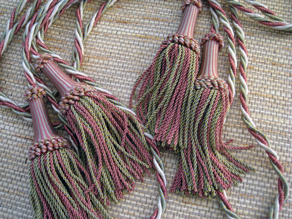 Tri Color Cord Curtain Tie-back in Multiple Colors, Set of 2 - Etsy