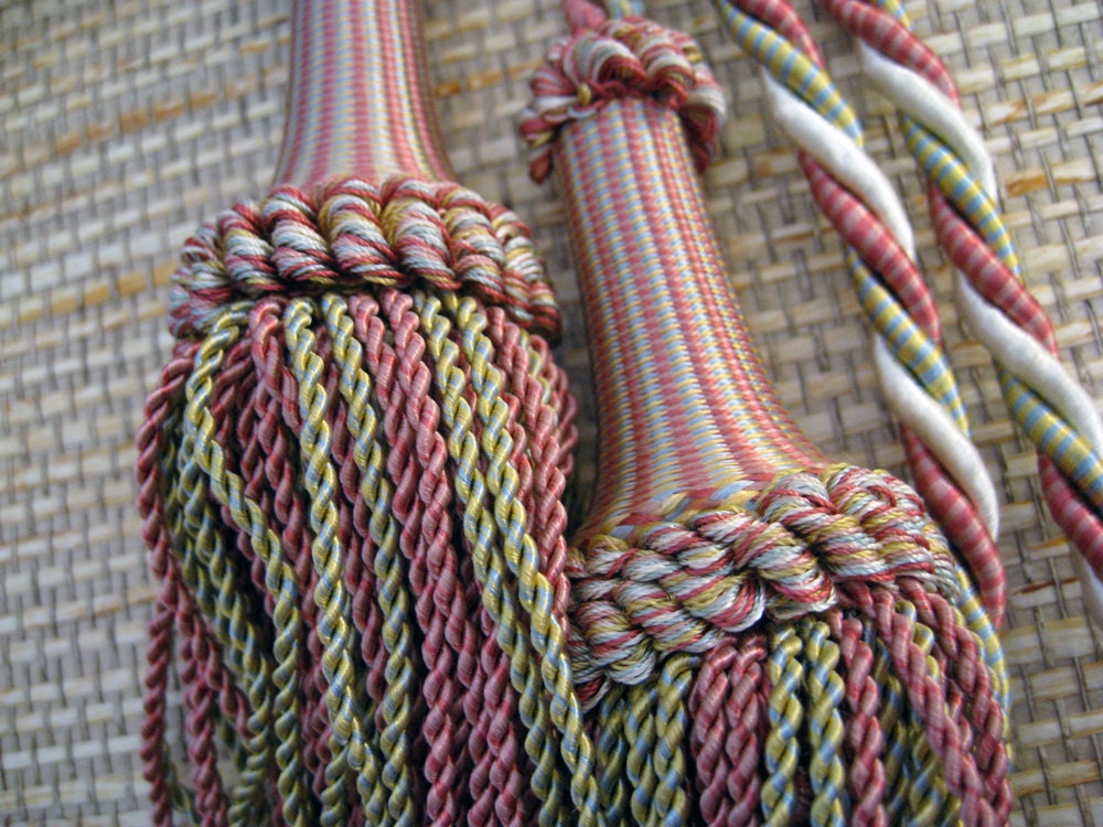 Tri Color Cord Curtain Tie-back in Multiple Colors, Set of 2 - Etsy