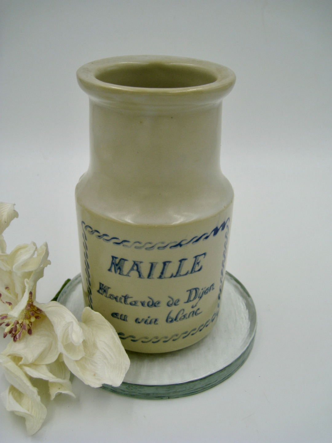 Vintage French Maille Mustard Jar, Large and Industrial Looking, Good ...