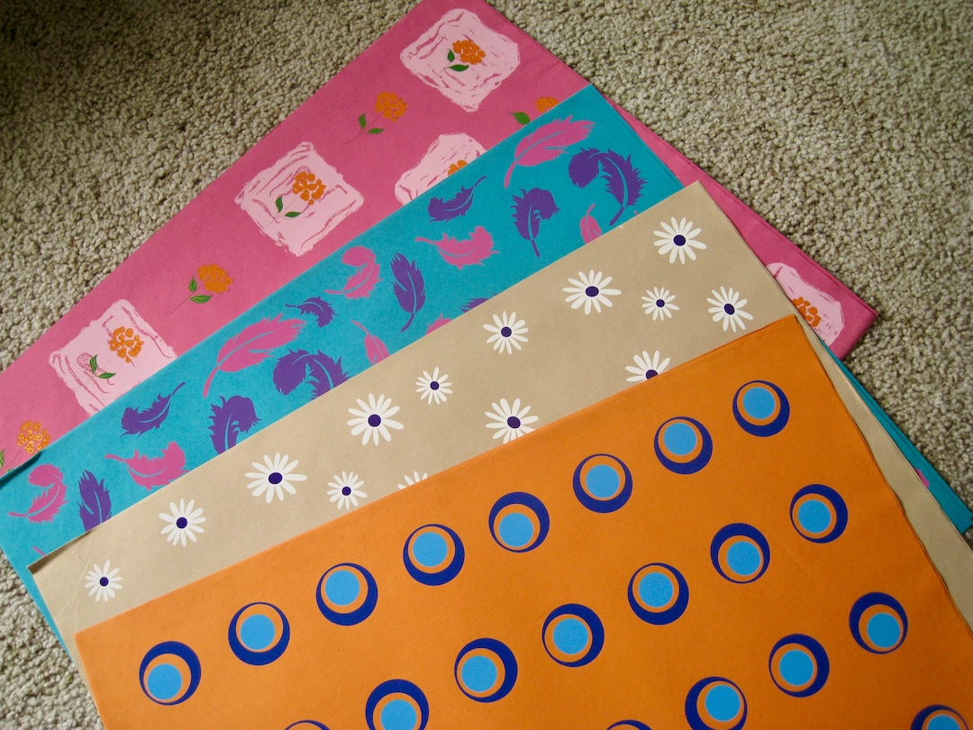 Silk Screened Handmade Paper, Set of 4 Pieces, 20 X 26 Inches - Etsy