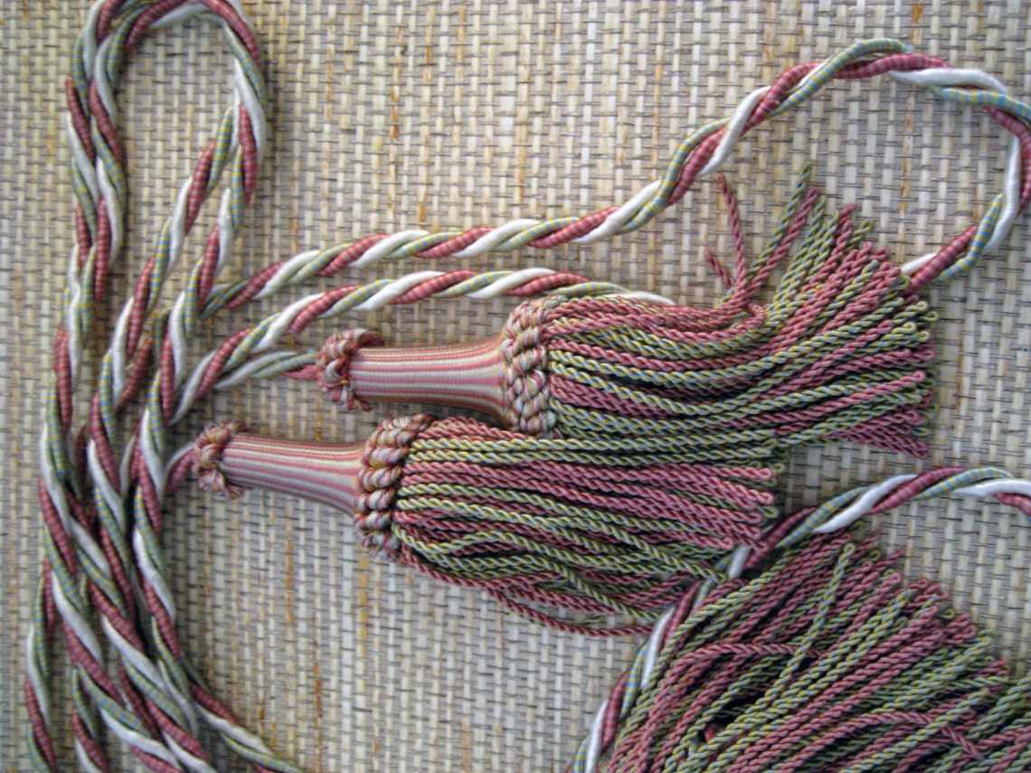 Tri Color Cord Curtain Tie-back in Multiple Colors Set of 2 | Etsy