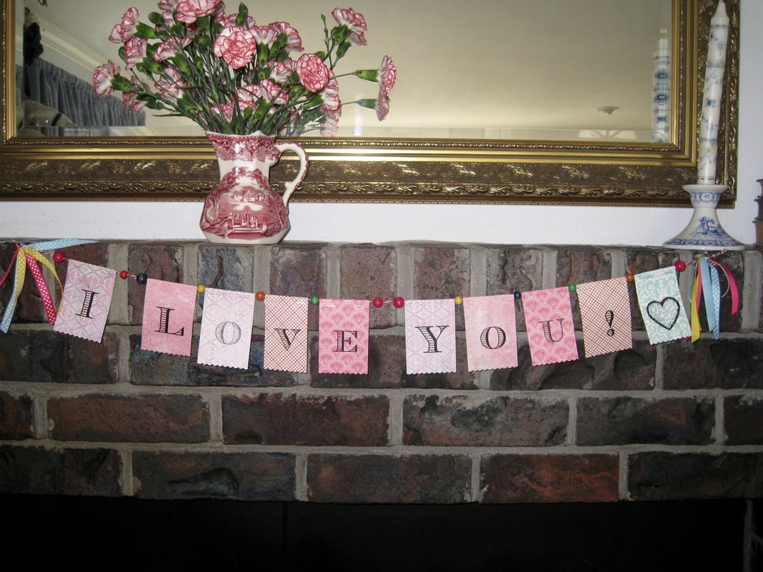 I Love You Paper Banner - Etsy