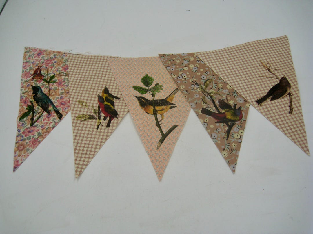 DIY Banner Kit, Pink Tones With Bird Transfers, Make Your Own Banner, 5 ...