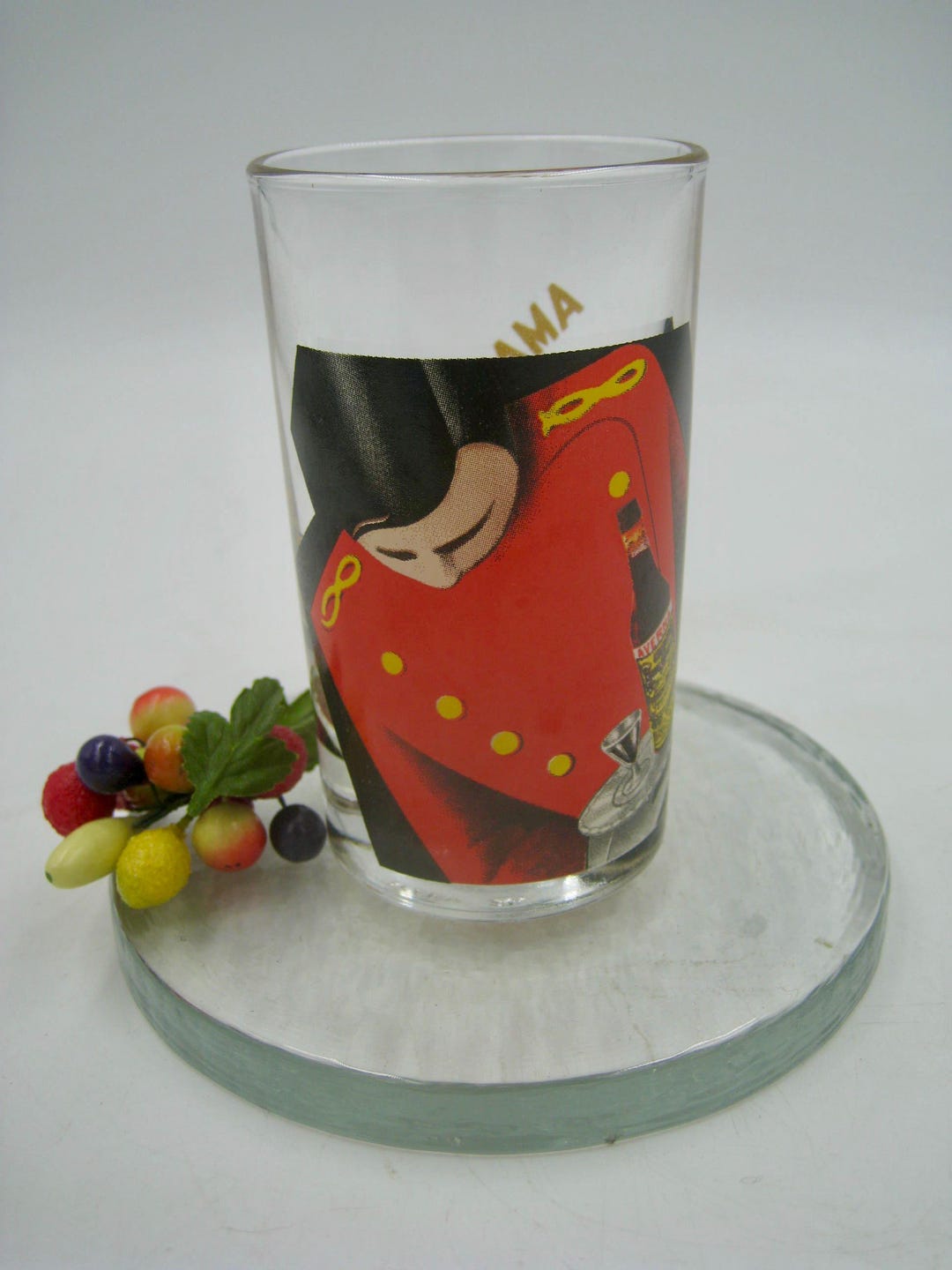 Amaro Averna Glass "the Waiter" Italy, Aperitif Drinking Glass, Red ...