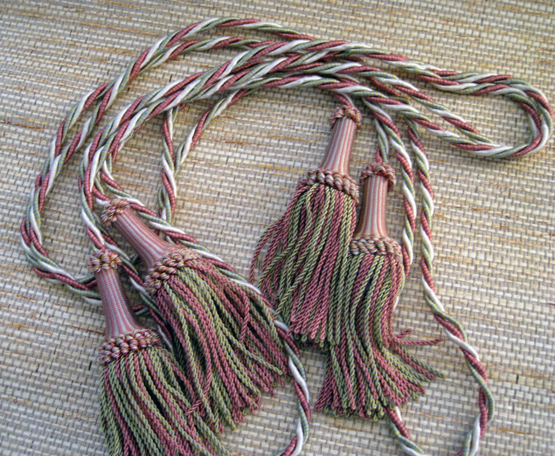Tri Color Cord Curtain Tie-back in Multiple Colors, Set of 2 - Etsy