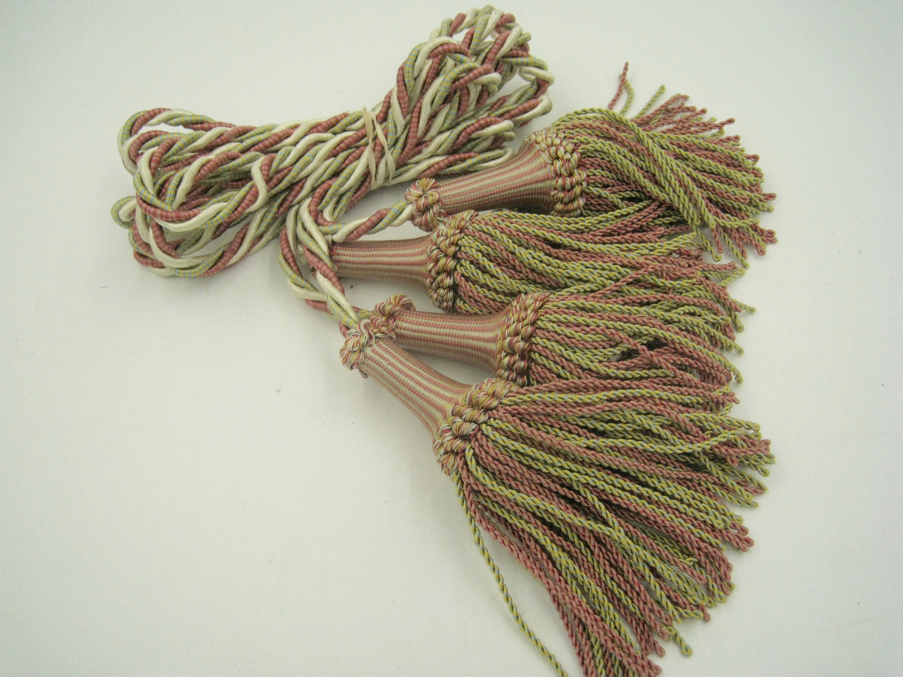 Tri Color Cord Curtain Tie-back in Multiple Colors, Set of 2 - Etsy