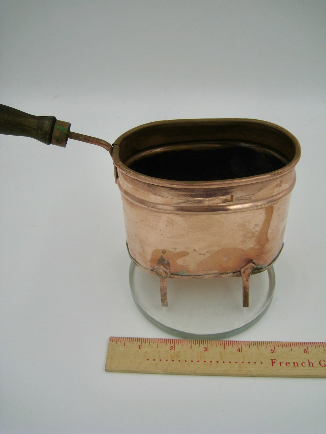 Unique Copper Container With Wooden Handle, Crudely but Interestingly ...