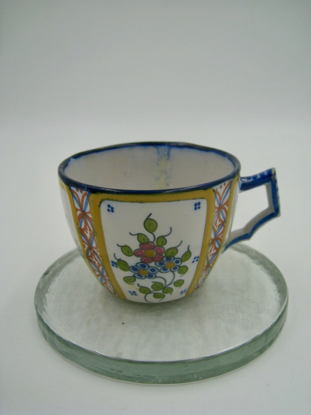 Antique HB Quimper French Faience Coffee Cup, Good Condition - Etsy