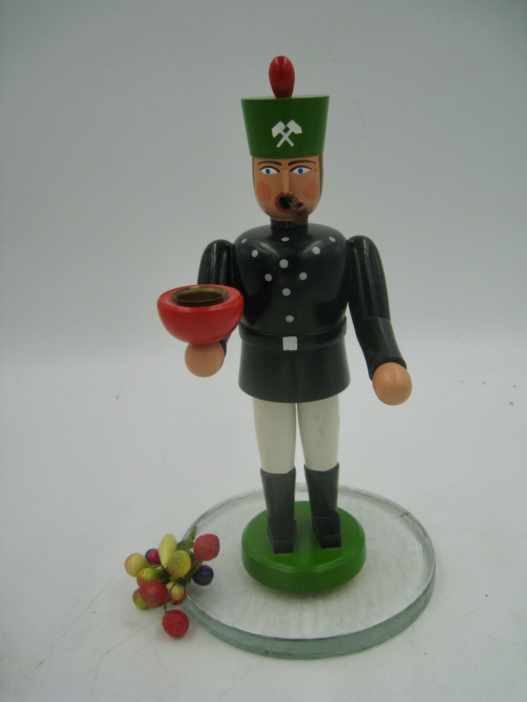 Ore Mountains Smoker, German Mountain Man With Pipe, Candle Holder, GDR ...