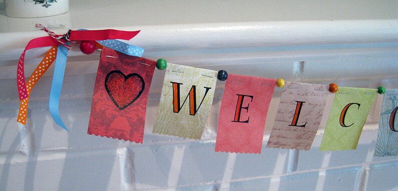 Welcome Home Colorful Paper Banner Double-sided Scrapbook - Etsy