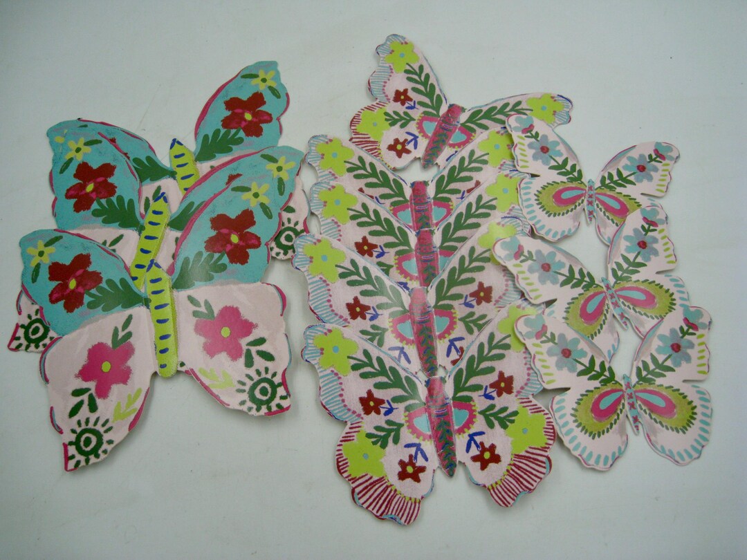 Pack of Colorful Paper Butterflies, With Adhesive Tabs, Ready for ...