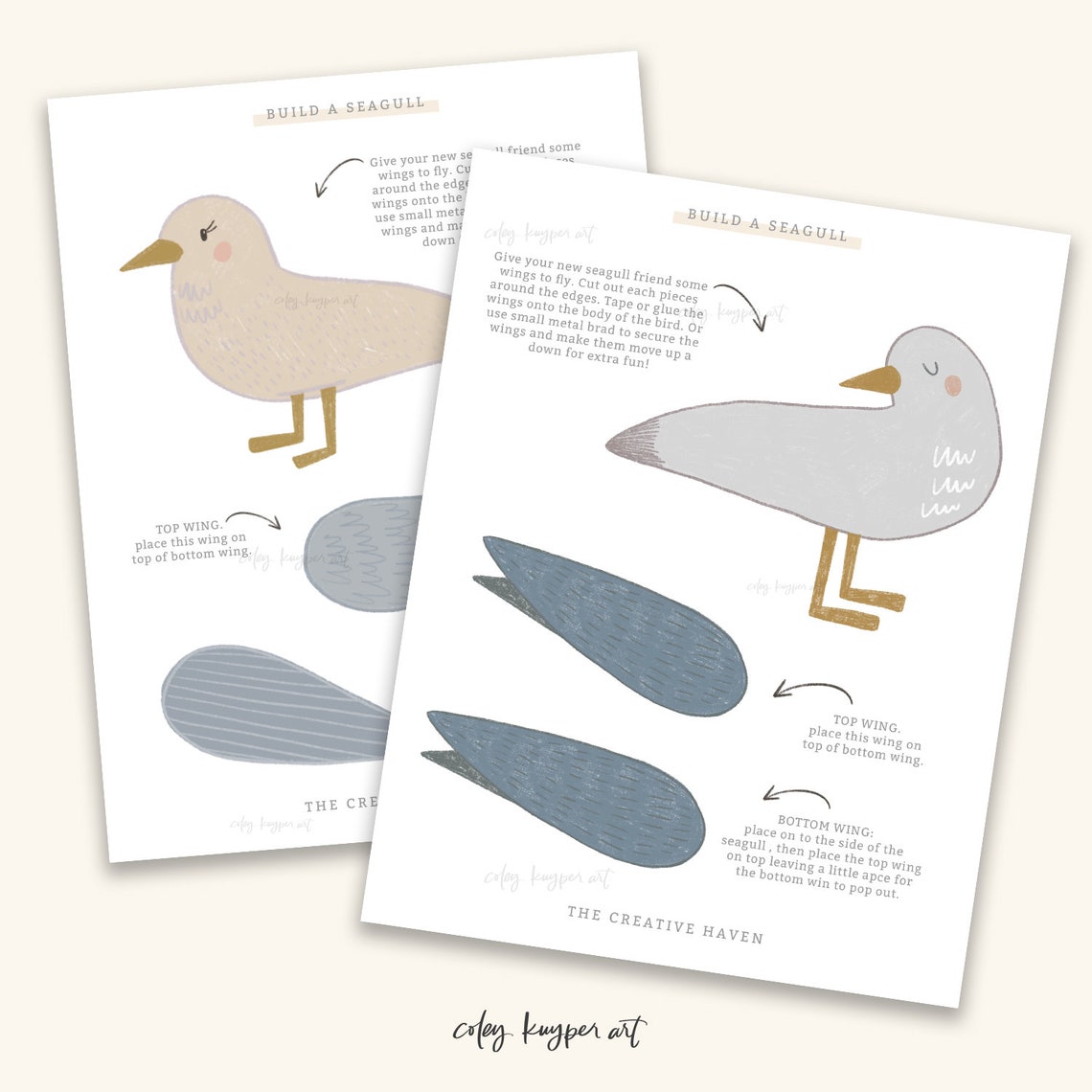 Build a Seagull Paper Craft | Kids DIY Activity (digital Download) - Etsy