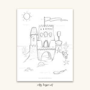 Printable Coloring Pages for Kids | Beach Ocean Theme | Set of 3 | Easy ...