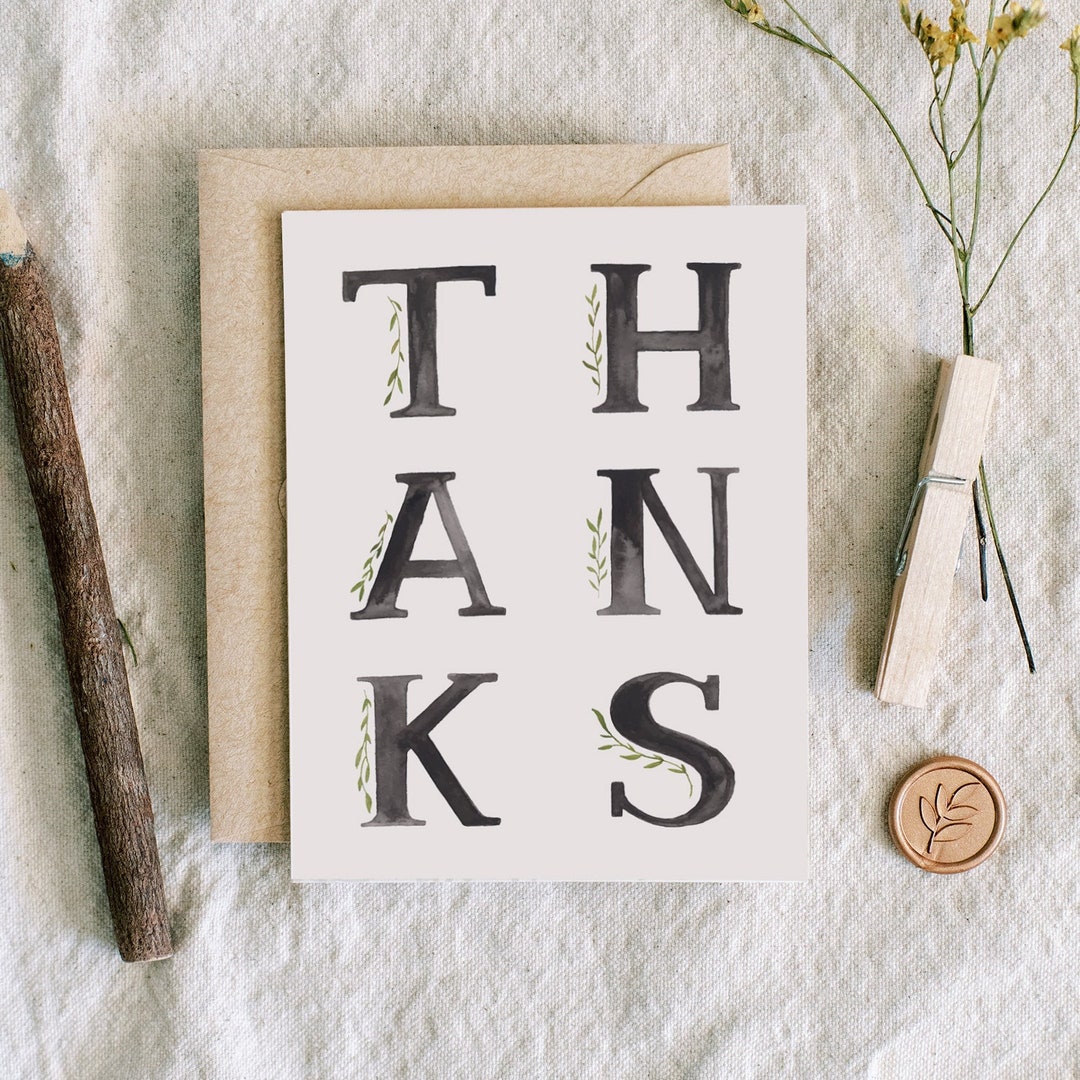 Thank You Card Pack With Kraft Envelopes | Box Set, Thank You Card Set ...