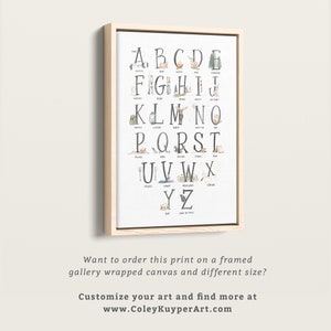 Alphabet Botanical 11x14 Poster | Floral Watercolor Artwork for Girls ...