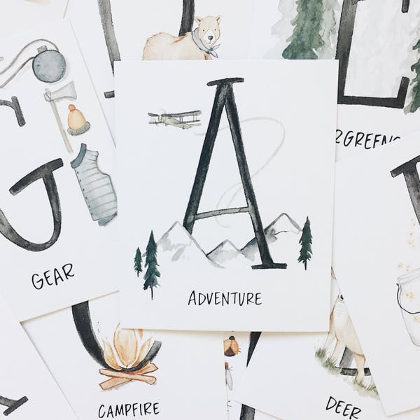 Camping Alphabet - Etsy