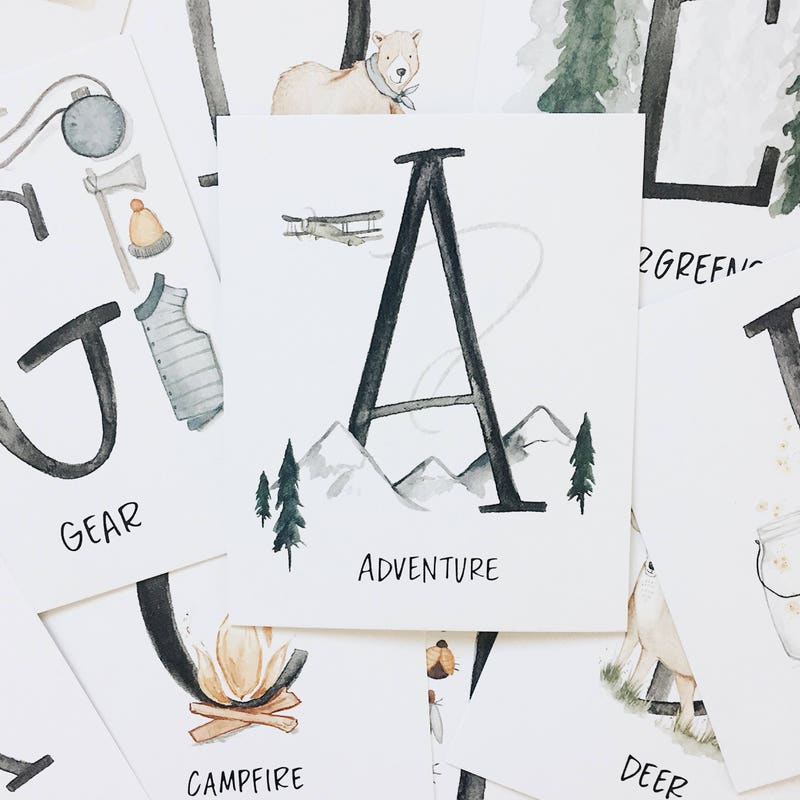 Camping Alphabet - Etsy