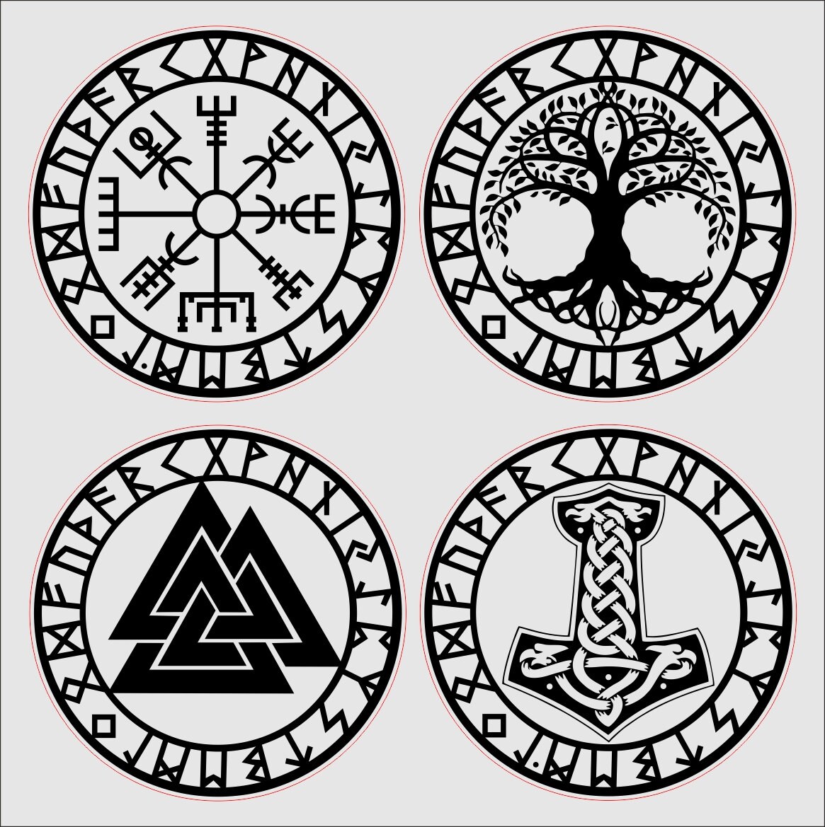Viking/norse Symbol Coasters - Etsy
