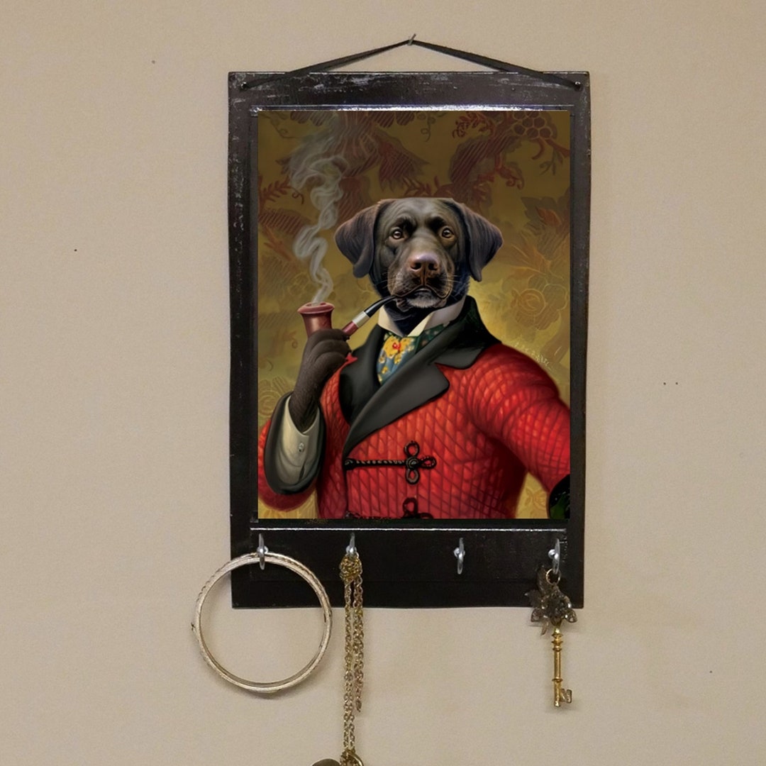 Black Labrador Funny Print Key Rack Holder, Jewellery Organizer, - Etsy