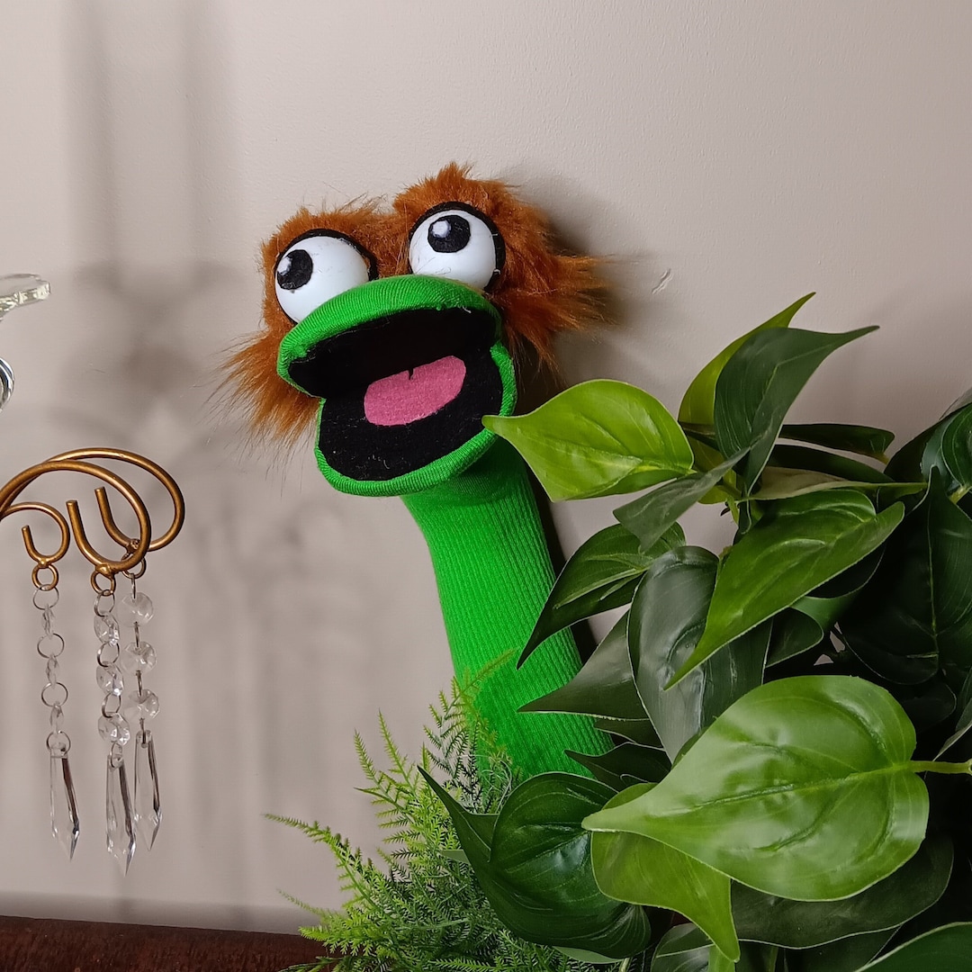Green Monster Sock Hand Puppet, Kindergarten Preschool Toy - Etsy