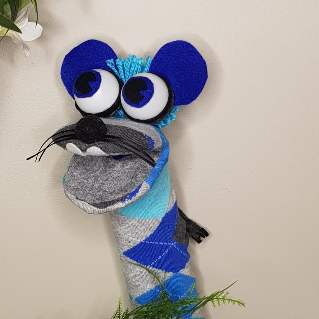 Blue Mouse Hand Puppet, Movable Mouth Muppet Preschool Toy - Etsy