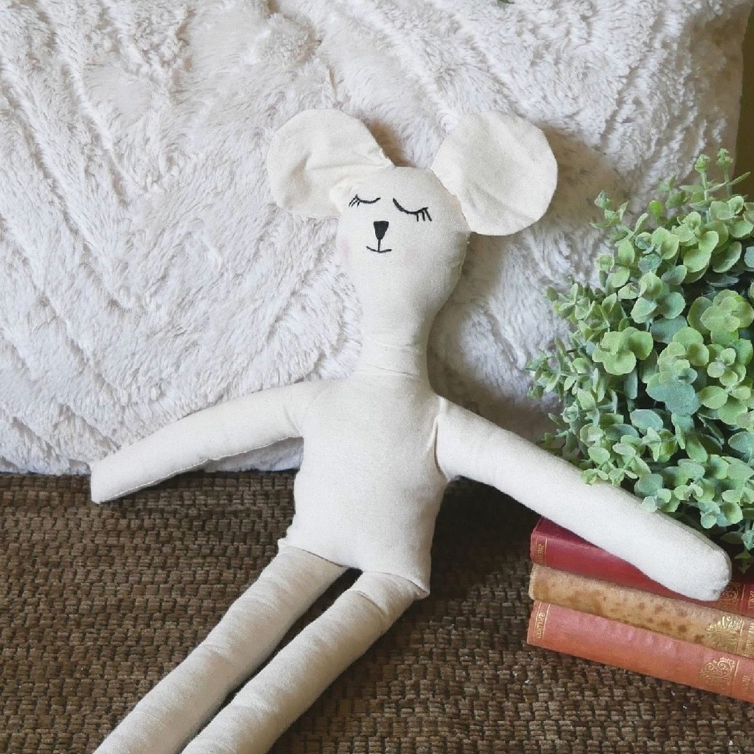 Mouse Rag Doll, Handmade Fabric Doll 22 Tall - Etsy