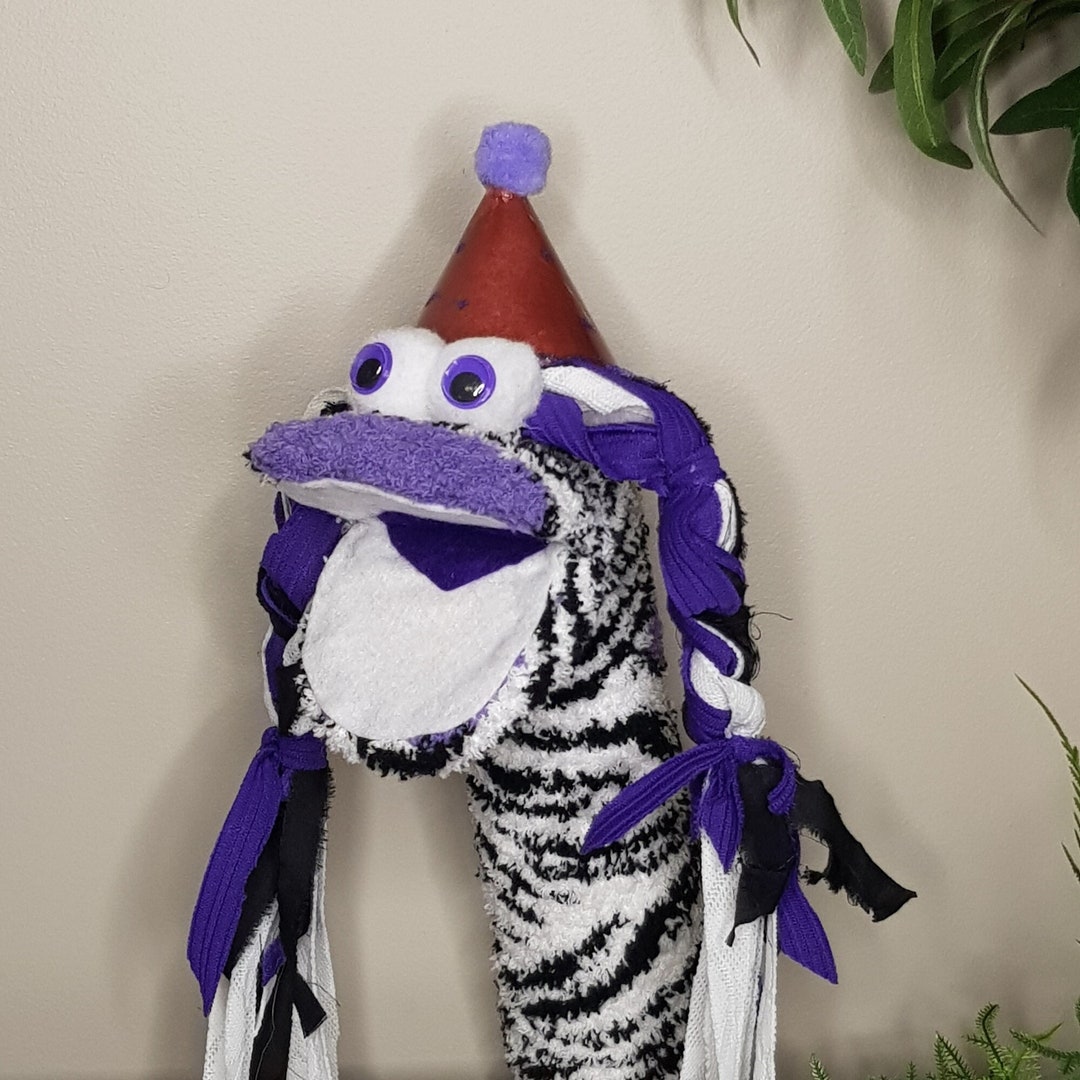 Purple Party Hat Hand Puppet, Movable Mouth Muppet Preschool Toy - Etsy