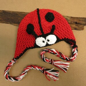 Ladybug Crocheted Beanie, Baby Photo Prop Hat, Wool Dress up Hat - Etsy