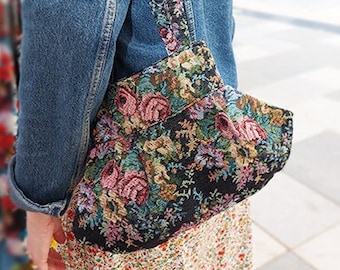 Brocade Purse, Tapestry Bag, Bohemian Purse, Floral Tapestry, Romantic ...