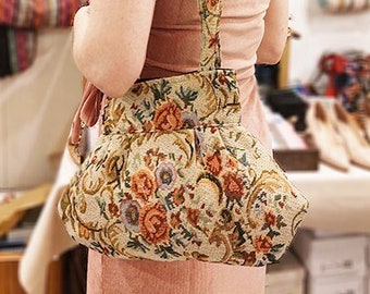 Brocade Purse, Tapestry Bag, Bohemian Purse, Floral Tapestry, Romantic ...