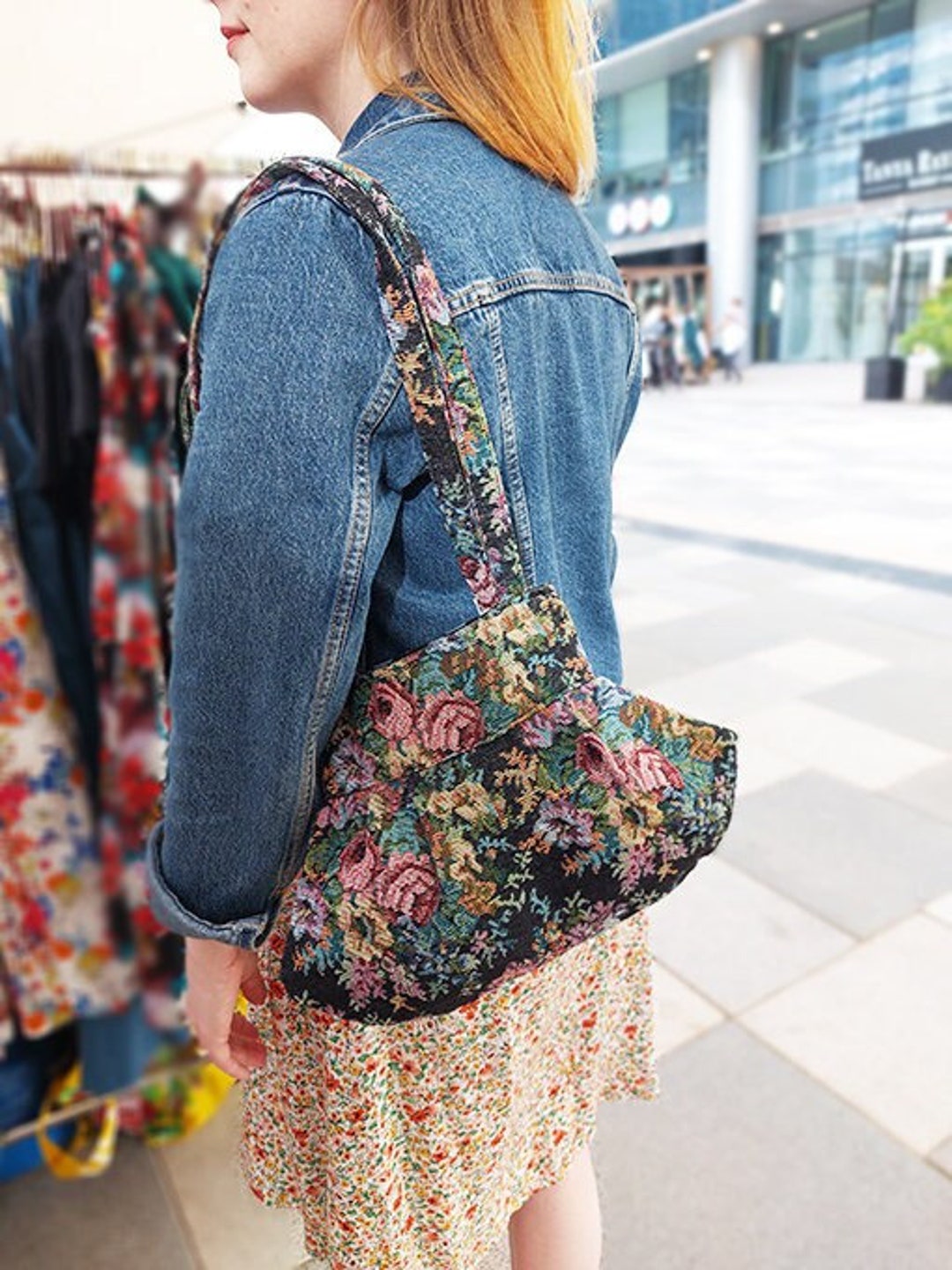 Brocade Purse, Tapestry Bag, Bohemian Purse, Floral Tapestry, Romantic ...