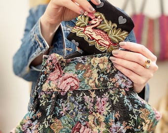 Brocade Purse, Tapestry Bag, Bohemian Purse, Floral Tapestry, Romantic ...
