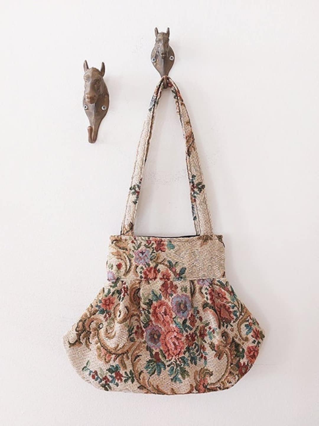 Brocade Purse, Tapestry Bag, Bohemian Purse, Floral Tapestry, Romantic ...