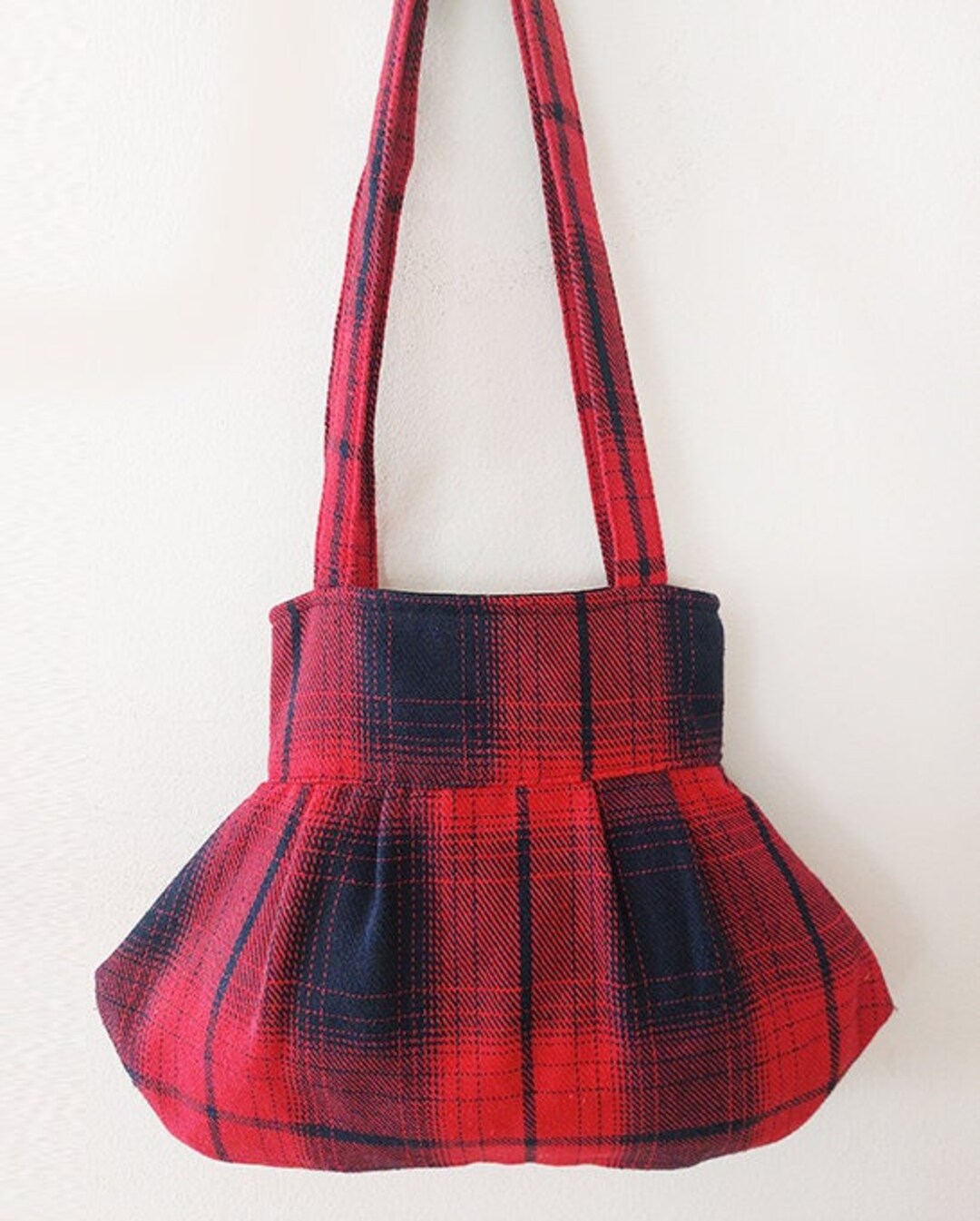 Bohemian Purse, Red Bag, Plaid Bag, Romantic Evening Bag, Women ...