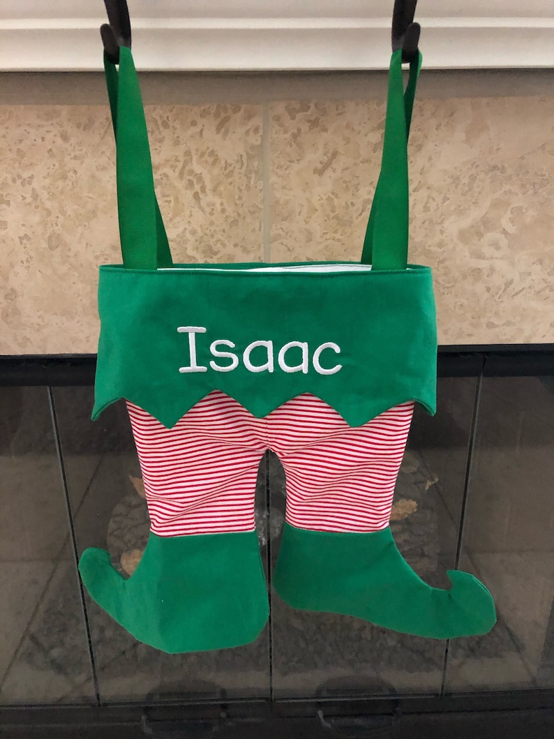 Elf Stocking-elf Pants-embroidered Stocking-personalized Stocking - Etsy