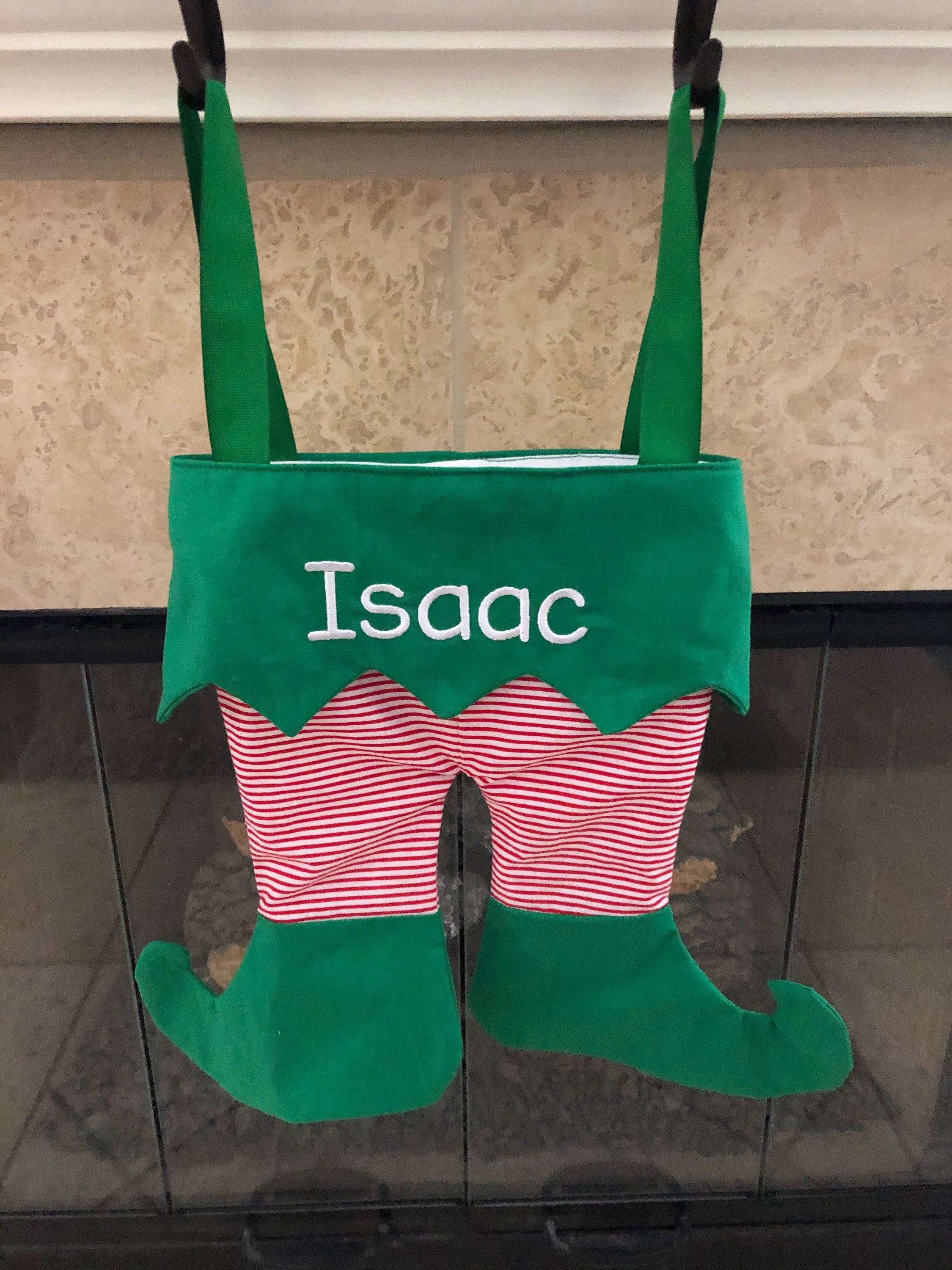 Elf Stocking-elf Pants-embroidered Stocking-personalized - Etsy